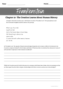 Are monsters born or created? A Thematic Approach to Frankenstein ...