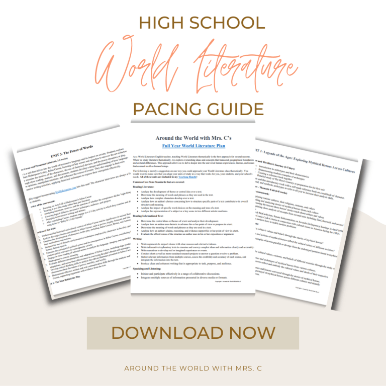 FREE Guide to teaching World Literature! – Around the World With Mrs. C