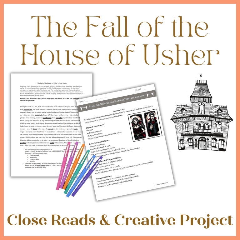 Gothic Literature and Writing Activities for High School English ...