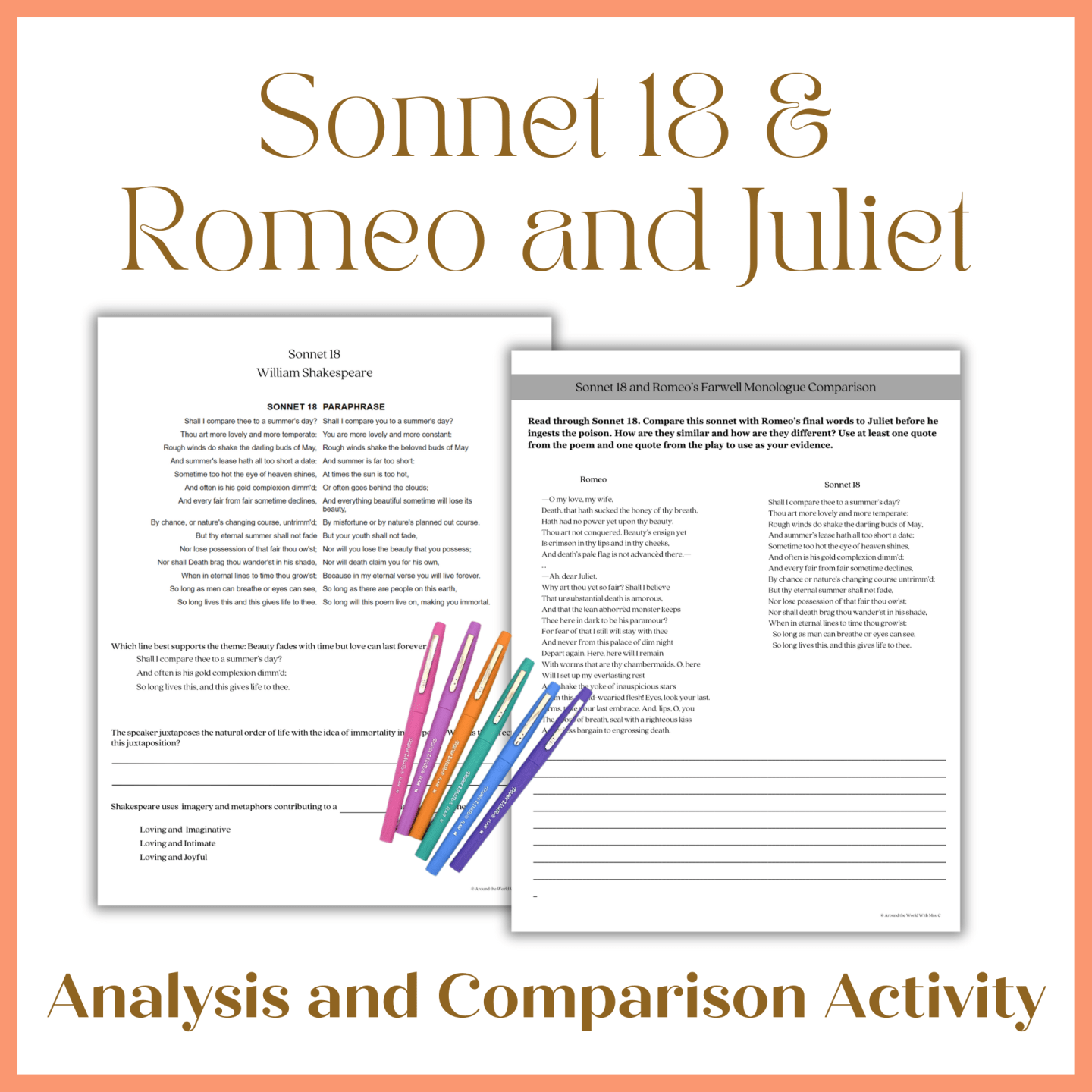 6 Activities to Use When Teaching Romeo and Juliet – Around the World ...